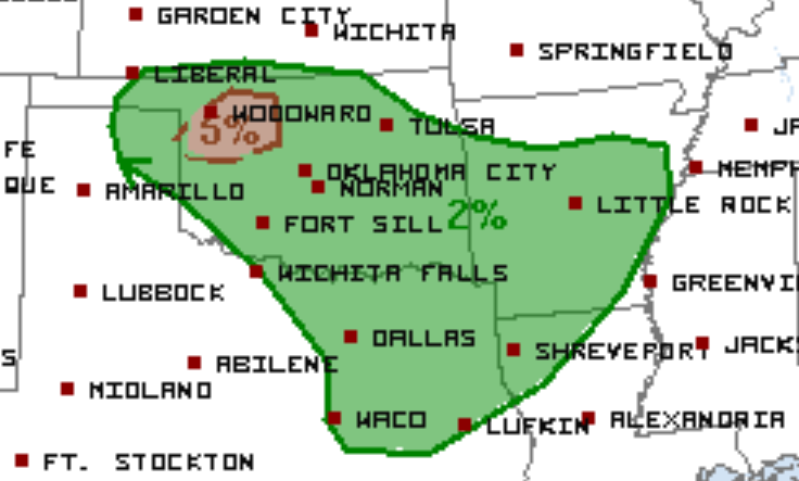 Southern Plains Severe Risk
